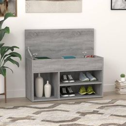 vidaXL Schuhtruhe in Grau Sonoma (LxBxH: 80x30x45 cm)