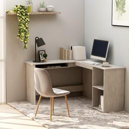 vidaXL Schreibtisch in Betongrau (LxBxH: 120x140x75 cm)