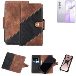 K-S-Trade Handyhülle für OnePlus Ace 3V, Handyhülle Schutzhülle Bookstyle Case Klapphülle Cover Hülle, braun|schwarz