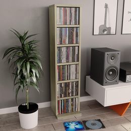 vidaXL Media-Regal aus Holzwerkstoff in Sonoma-Eiche, BxHxT: 21x88x20 cm