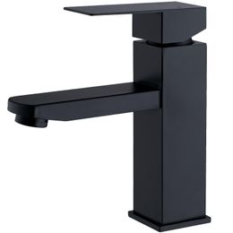 HOMELIVE Waschtischarmatur Wasserhahn Bad Badarmatur Armatur Mischbatterie waschbecken Einhand Badarmatur,Matt-schwarz
