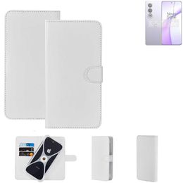 K-S-Trade Handyhülle für OnePlus Ace 3V, Handy Hülle Schutz Hülle Cover Case Bookstyle Bumper weiß 1x, schwarz|weiß