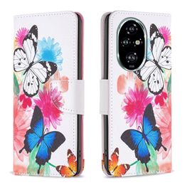 Wigento Handyhülle Für Honor 200 Pro Kunst-Leder Schutz Tasche Hülle Book Etuis Motiv