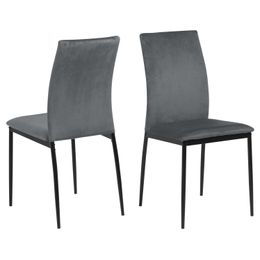 ACTONA GROUP Polsterstuhl (4er-Set) in Grau, Polyester, Stahl - 43,5x92x53cm (BxHxT) (4er-Set)