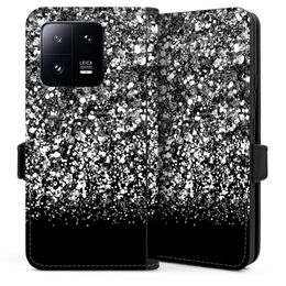 DeinDesign Handyhülle Glitzer Look Schneeflocken Muster Snow Fall Glitter Look, Xiaomi 13 Pro Hülle Handy Flip Case Wallet Cover Handytasche Leder
