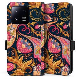 DeinDesign Handyhülle Muster Ornamente Mandala Floral Autumn 1, Xiaomi 13 Pro Hülle Handy Flip Case Wallet Cover Handytasche Leder, schwarz