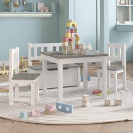 vidaXL Kindersitzgruppe aus MDF in Weiß und Grau, (B/H/T: 60x48x50 cm)
