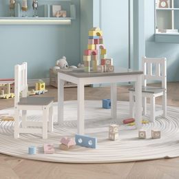 vidaXL Kindersitzgruppe aus MDF in Weiß und Grau, (B/H/T: 60x48x50 cm)