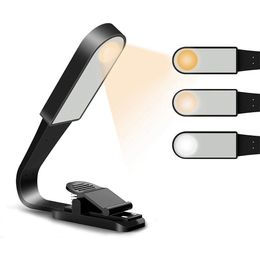 FELIXLEO LED Leselampe LED Leselampe Buch Klemme USB Wiederaufladbar mit Touch Switch