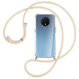 mtb more energy Handykette für OnePlus 7T (6.55) [S], Umhängehülle mit Band [NC-127-S], beige|gelb|grau, gelb/grau/beige
