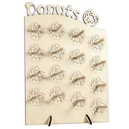 Geburtstagsfee Dekoobjekt Donutaufsteller, Donutwand, Donutständer, Holz, bis 48 Donuts à 7cm, Perfekt für Geburtstage, Veranstaltungen, Hochzeiten