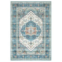 Idimex Teppich TRADITIONAL, Teppich orientalisch 160 x 230 cm Vintage Kurzflor waschbar türkis, blau