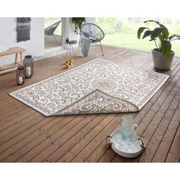 Teppich NORTHRUGS "LEYTE Wendeteppich" Teppiche Gr. B/L: 200 cm x 290 cm, 5 mm, 1 St., weiß (linen white) In-& Outdoor, Teppich, Vintage, Wetterfest, Balkon, Garten, Wohnzimmer