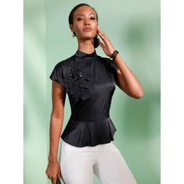 CRÉATION L Satinbluse CREATION L Gr. 40, schwarz Damen Blusen