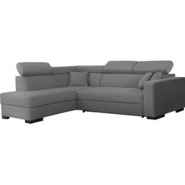 Ecksofa Home Affaire, B:267cm H:95cm T:198cm, grau, Struktur fein (100% Polyester);Struktur (100% Polyester);Samtstruktur (100% Polyester),