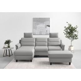 Sit & More Ecksofa SIT & MORE, B:234cm H:90cm T:168cm, grau, Wohnzimmer, Sofas, "Farö L-Form", inklusive Federkern, wahlweise mit Bettfunktion und Bettkasten