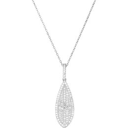 Firetti Damen Kette mit Anhänger "Schmuck Geschenk Silber 925 Halsschmuck Halskette Tropfen Glitzer", Silber 925 (Sterlingsilber), L: 45 B: 0,7mm,
