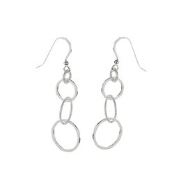Firetti Damen Paar Ohrhänger "Schmuck Geschenk Silber 925 Ohrschmuck Ohrhaken Kreis in Kreis", Silber 925 (Sterlingsilber), silber, Silber 925