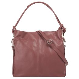 Samantha Look Damen Shopper, rosa, Leder, leicht gl&auml;nzend, unifarben, Taschen, echt Leder, Made in Italy