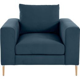 Loungesessel OTTO products, B:105cm H:83cm T:103cm, blau, Luxus-Microfaser: aus recycleten Textilien (100% PES), Wohnzimmer, Sessel, "Finnja", mit