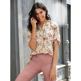 Inspirationen Damen Schlupfbluse, beige, Gr. 38, gebl&uuml;mt, gemustert, mehrfarbig, 100% Viskose, Blusen