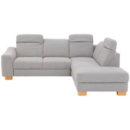 Ecksofa Home Affaire, B:263cm H:86cm T:219cm, grau, Struktur fein (100% Polyester), Wohnzimmer, Sofas, "Dundee L-Form", wahlweise mit