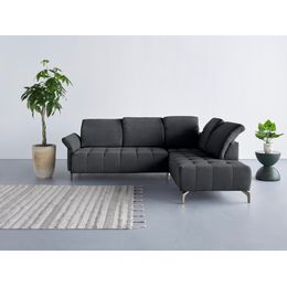 Ecksofa Inosign, B:260cm H:79cm T:220cm, grau, 100% Polyester, Wohnzimmer, Sofas, "Fresh L-Form", Federkern, wahlweise Kopfteilverstellung und