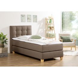 Boxspringbett Home Affaire, B:104cm L:211cm, braun, Komplettbetten, "Moulay", inkl. Topper, in 3 Härtegraden, TFK auch in Härtegrad 4