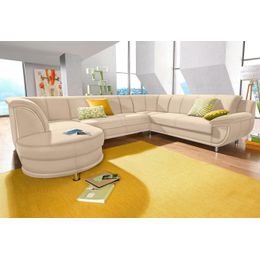 Wohnlandschaft Trendmanufaktur, B:320cm H:85cm T:94cm, beige, Softlux-Kunstleder;Primabelle-Microfaser;NaturLeder (handschuhweiches Rindsleder in