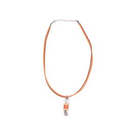 Allg&auml;u Rebell ALLG&Auml;U REBELL Damen Collier "Alma", orange, Basic, Leder, Halsketten, mit echter SwarovskiPerle