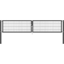 Alberts Zaundoppelt&uuml;r "Flexo Plus", B/H: 400cm x 80cm, grau, Tore, anthrazit, verschiedene Abmessungen