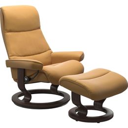 Relaxsessel stressless, B:91cm H:109cm T:83cm, gelb, Wohnzimmer, Sessel, "View", mit Classic Base, Größe L,Gestell Wenge