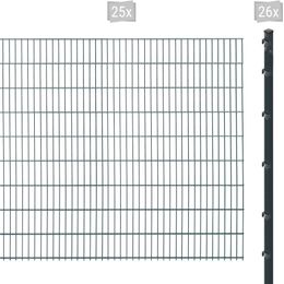 Arvotec Doppelstabmattenzaun "ESSENTIAL 183 zum Einbetonieren", H/L: 183cm x 50m, Pfosten: 26 Stk., grau, Zaunelemente, Zaunh&ouml;he 183 cm, Zaunl&auml;nge 2