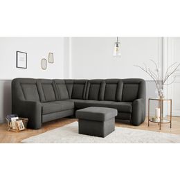 Sit & More Ecksofa SIT & MORE, B:257cm T:217cm, grau, 100% Polyester, Wohnzimmer, Sofas, "Melissa L-Form", klassisches Polsterprogramm, wahlweise Bettfunktion