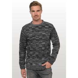 Rusty Neal Herren Strickpullover, schwarz, Gr. S, unifarben, 70% Polyacryl, 30% Baumwolle, Pullover, mit dezenter Musterung und Strick-Design