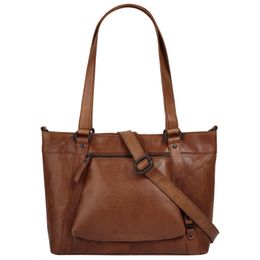 SPIKES & SPARROW Damen Shopper, SPIKES & SPARROW, braun, Leder, leicht glänzend, unifarben, Taschen, echt Leder
