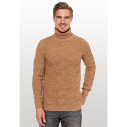Rusty Neal Herren Rollkragenpullover, braun, Gr. XL, unifarben, 70% Polyacryl, 30% Baumwolle, Pullover, in modischem Design