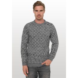 Rusty Neal Herren Strickpullover, grau, Gr. XXL, meliert, 70% Polyacryl, 30% Baumwolle, Pullover, mit sch&ouml;nem Muster