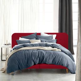 Boxspringbett Andas, rot, Strukturstoff-Bezug (100% Polyester), Komplettbetten, "Premium", Steppung mit Knopfheftung, inkl. Topper