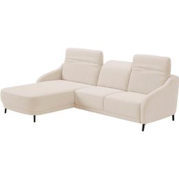 Sit & More Ecksofa SIT & MORE, B:271cm H:93cm T:191cm, beige, 100% Polyester, Wohnzimmer, Sofas, "Blues L-Form", wahlweise mit Klapptisch und USB