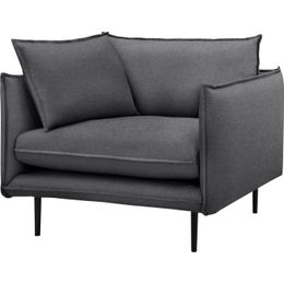 1,5-Sitzer Home Affaire, B:107cm H:88cm T:103cm, grau, Struktur fein (100% Polyester);Filzoptik (100% Polester), Sofas, "Somba", mit dickem Keder und