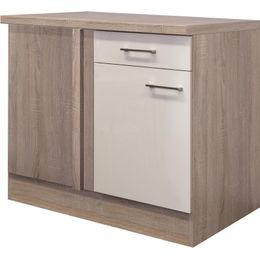 Eckunterschrank Flex-Well, B:110cm H:86cm T:60cm, braun, Holzwerkstoff, K&uuml;che, Schr&auml;nke, "Nepal", (B x H x T) 110/60 x 86 x 60 cm