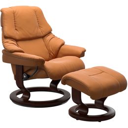 Relaxsessel stressless, B:75cm H:96cm T:75cm, braun, Wohnzimmer, Sessel, "Reno", mit Hocker, mit Classic Base, Größe S, M & L, Gestell Braun