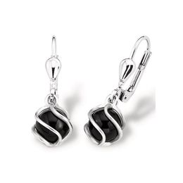 Amor Damen Paar Ohrh&auml;nger "2017170", Silber 925 (Sterlingsilber), silber, Silber 925 (Sterlingsilber), Ohrringe, Made in Germany, mit Onyx