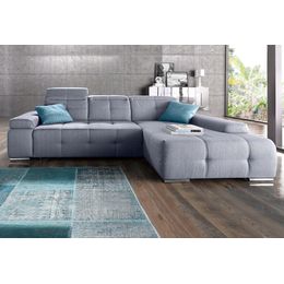 Sit & More Ecksofa SIT & MORE, B:273cm H:93cm T:111cm, grau, Struktur ( 100% Polyester), Wohnzimmer, Sofas, "Mistral L-Form", wahlweise mit Bettfunktion