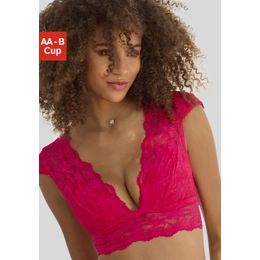Vivance Damen Bustier "Mirja", Gr. 32, pink, Spitze, Obermaterial: 90% Polyamid, 10% Elasthan, BHs, Spitzen-Top aus transparenter Spitze, Bra-Top,