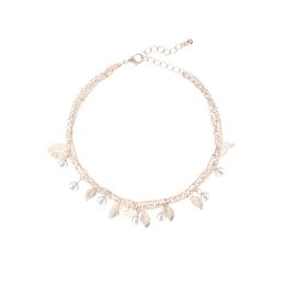 Lascana Damen Fu&szlig;kette mit Anh&auml;nger, rosa, gl&auml;nzend, Metall, Fu&szlig;ketten, mit Anh&auml;ngern, Fu&szlig;kettchen-Armband, Fu&szlig;kettchen mit Anh&auml;nger