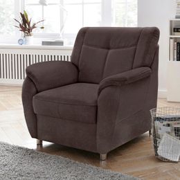 Sit & More Sessel SIT & MORE, B:95cm H:91cm T:90cm, braun, Struktur (100% Polyester);Luxus-Microfaser ALTARA NUBUCK (100% Polyester), Wohnzimmer, Sessel,