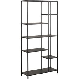 Bücherregal ACTONA GROUP, B:80cm H:165cm T:30cm, schwarz, Metall, Kinderzimmer, Regale, "New York", Regal, aus einem Metallgestell in gradliniger