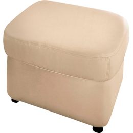 Hocker DOMO collection, B:60cm H:42cm T:60cm, beige, NaturLEDER (echtes Rindsleder) in Sitz und Rücken. Korpus in passendem Kunstleder SOFTLUX